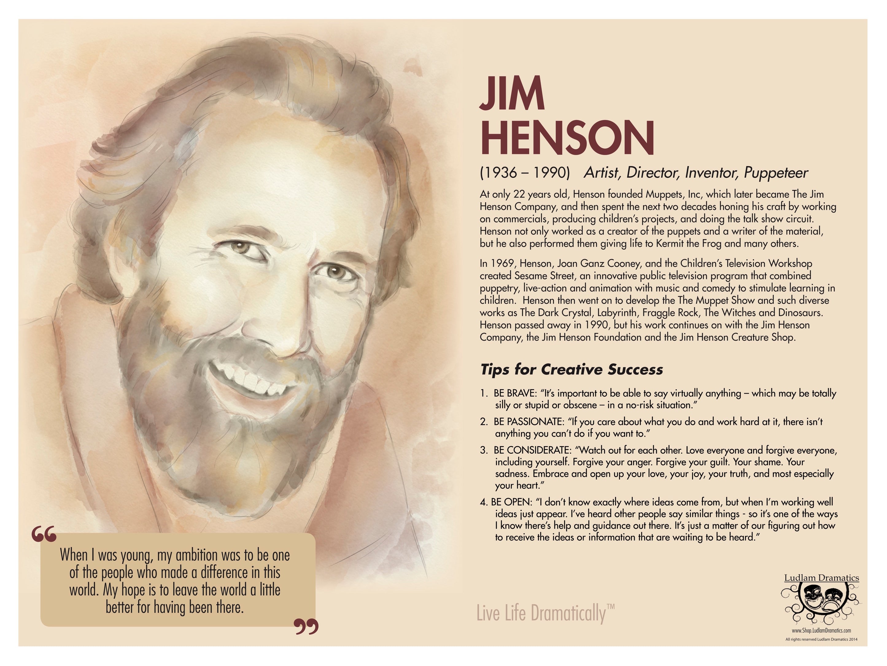 Jim Henson Bio Poster – Ludlam Dramatics